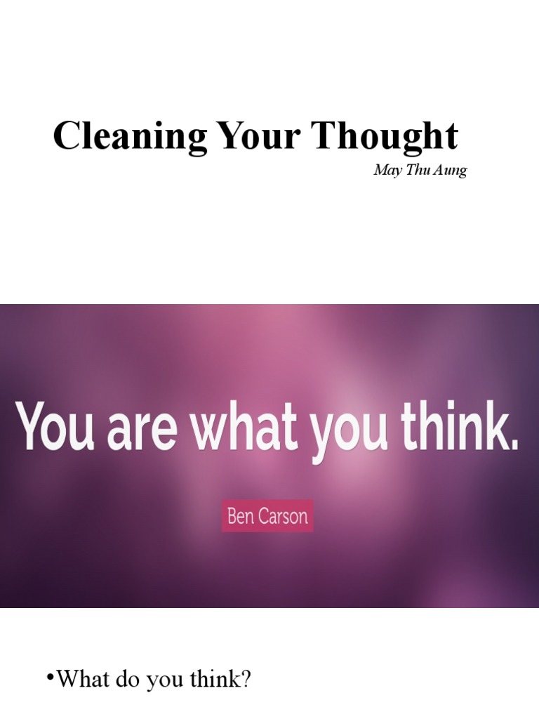 Cleaning Your Thought | PDF