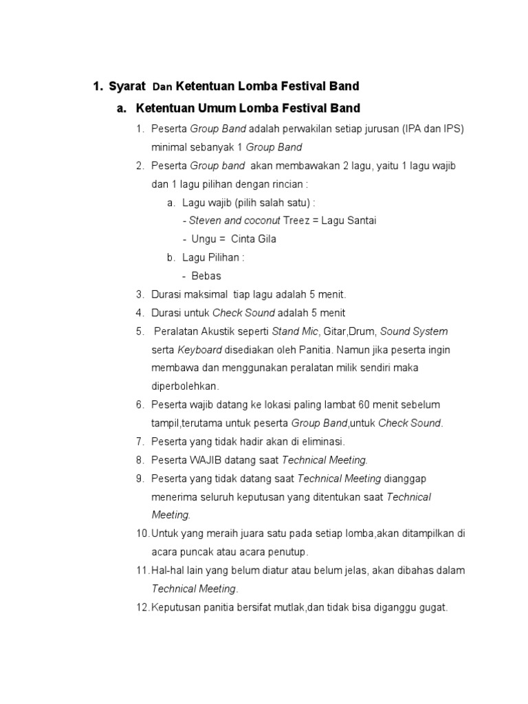 Juknis Lomba Bidang Seni | PDF