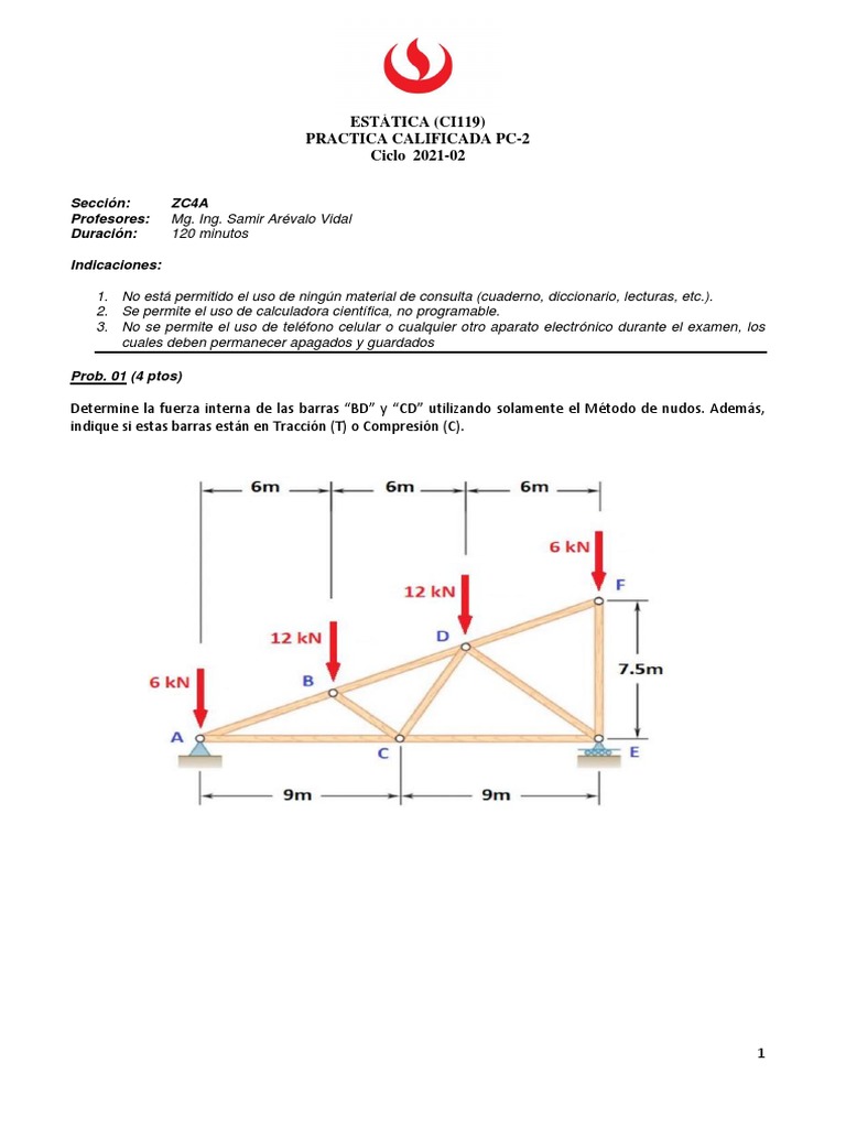 Practica Calificada 2 Estática | PDF