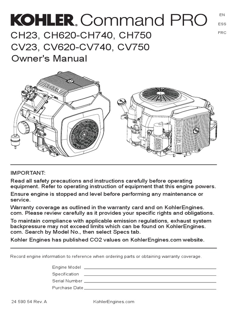 Kohler CH730 24 - 590 - 54 - EN | PDF | Gasoline | Horsepower