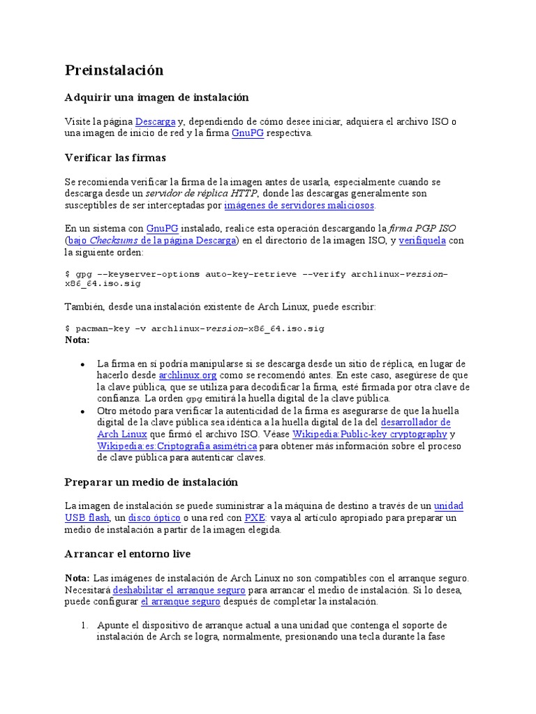 Guía instalación - Archlinux | PDF | Red de computadoras | Protocolos de internet