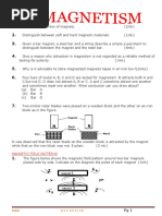 Grade 7 Physics Worksheet Unit9 Magnetism-2024-2025 | PDF | Magnetism ...