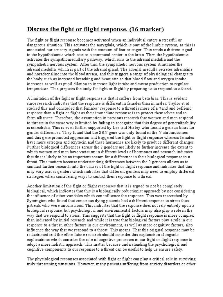 16 Marker Fight or Flight Response | Download Free PDF | Fight Or ...