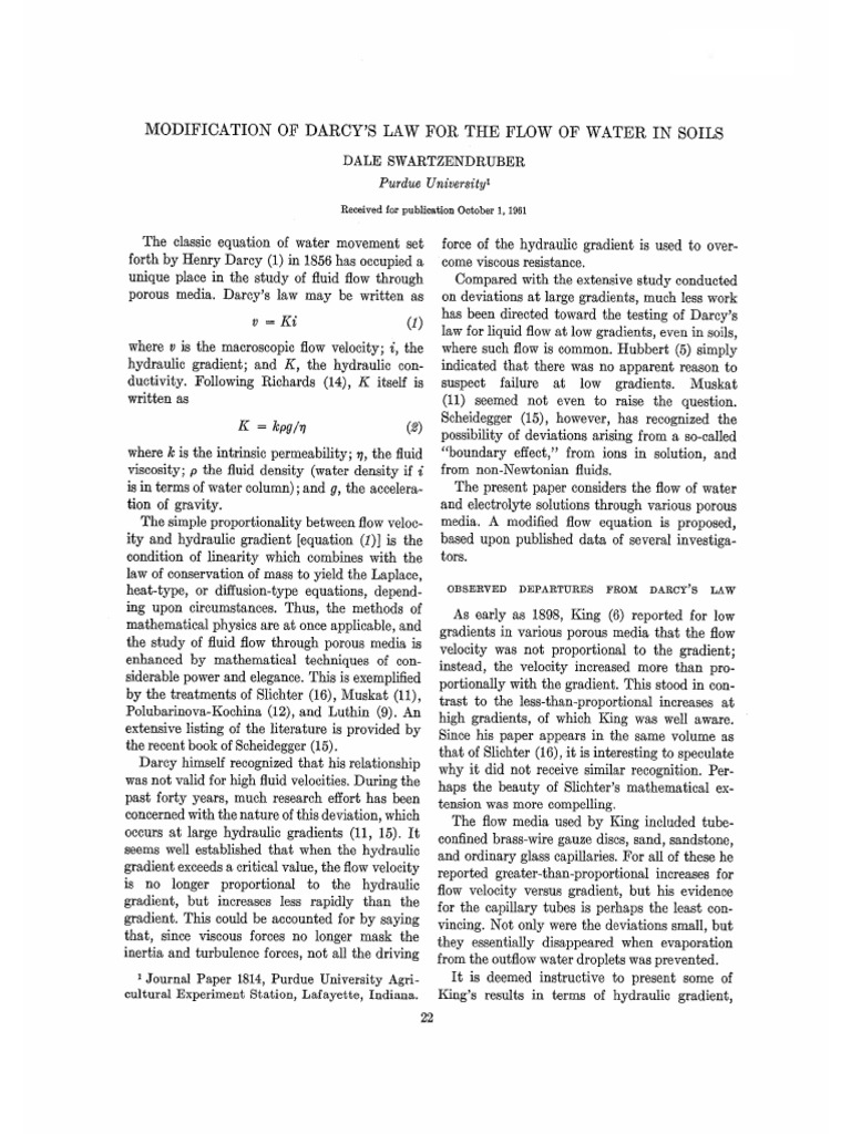 Modified Darcy Law PDF | PDF