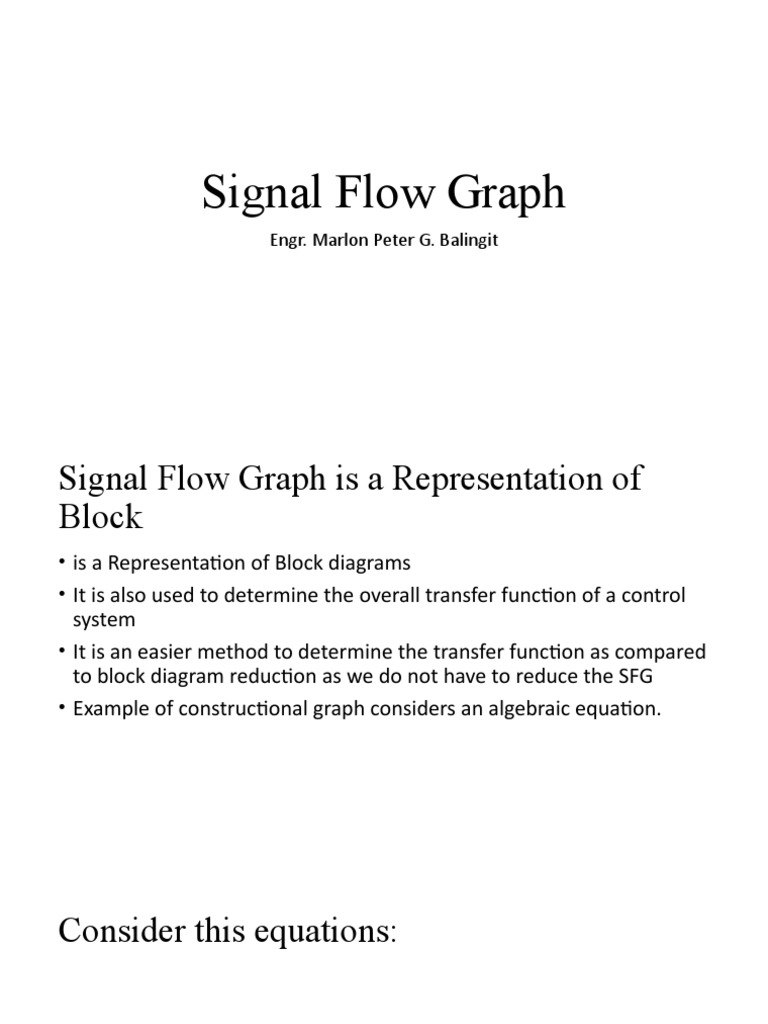 Signal Flow Graph Basics and Examples | PDF