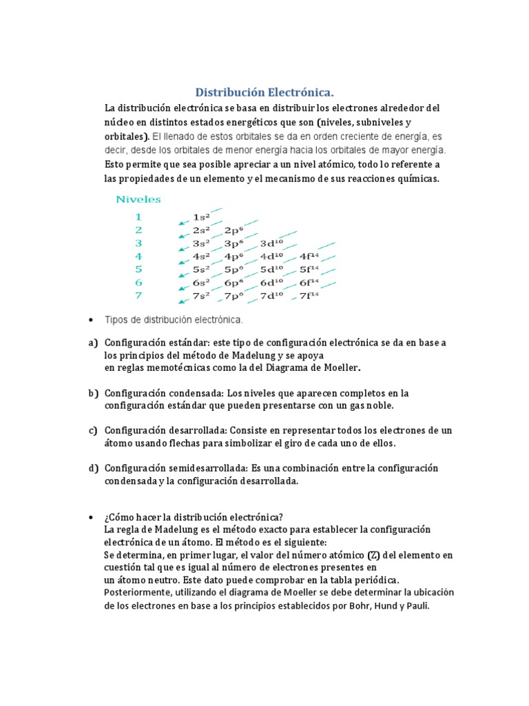 Distribución Electrónica (Expocición) | PDF | Configuración electronica | Orbital atómico
