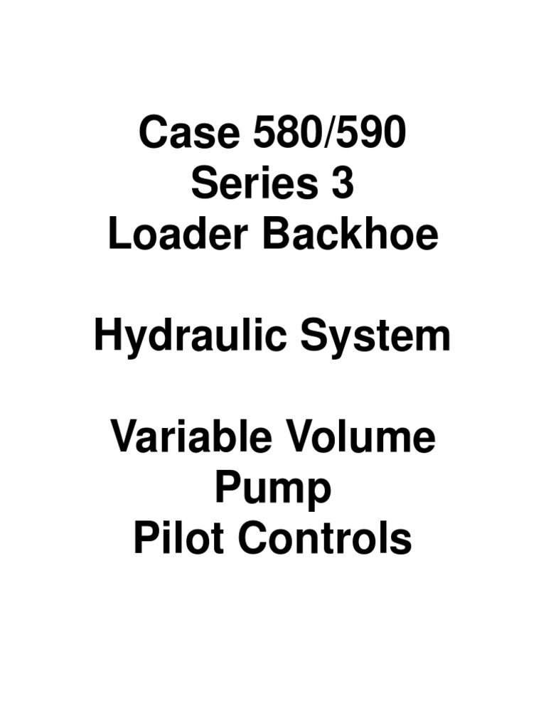 580 590 Series 3 Variable Volume Pilot Controls PDF | PDF | Valve | Pump