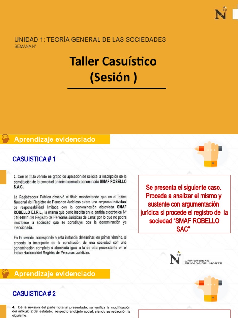 Taller de Casuística en Sociedades | PDF