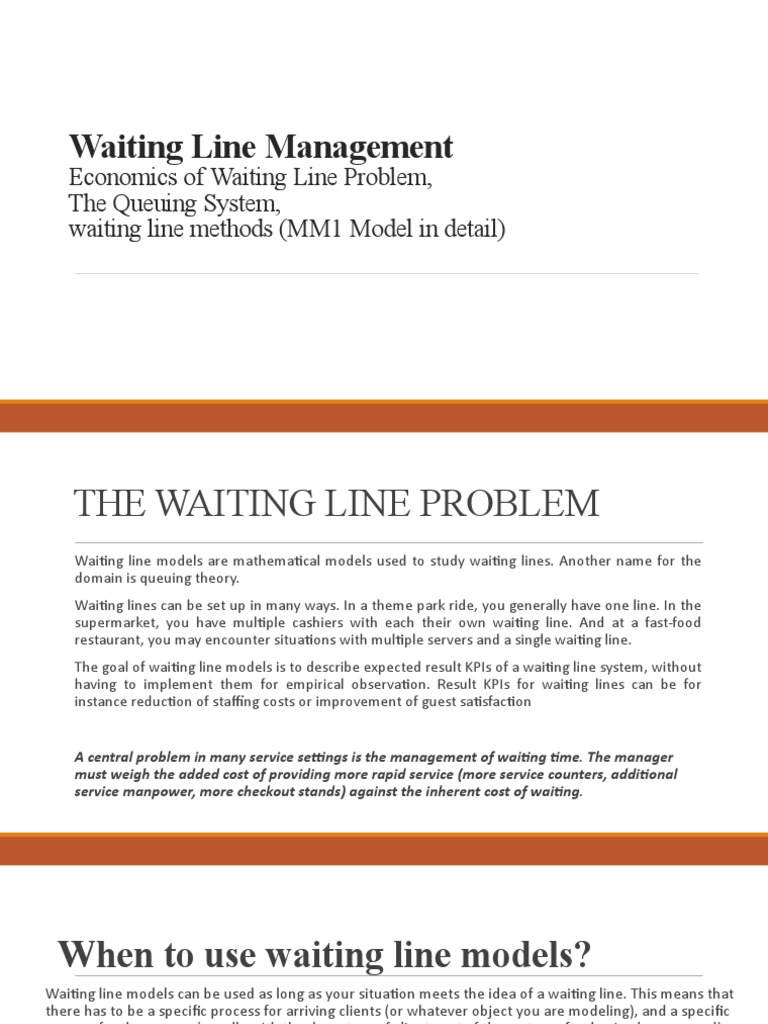Waiting Line Management | PDF | Probability Distribution