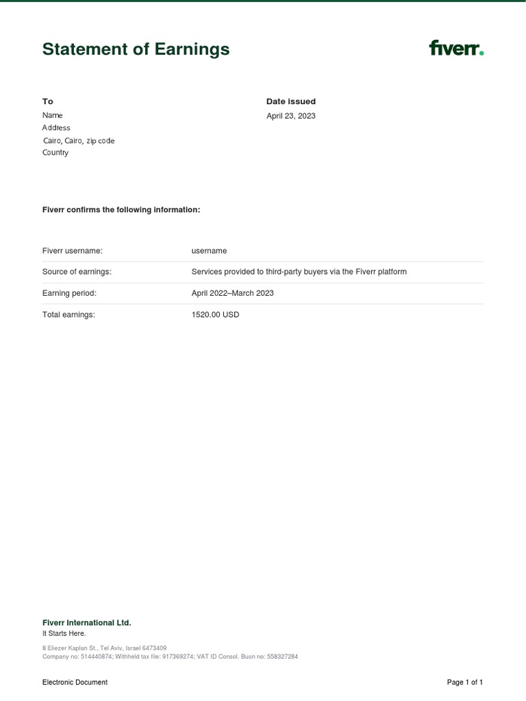 Statement of Earnings | PDF