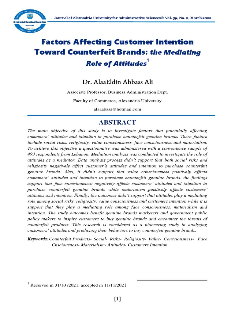 ACJ - Volume 59 - Issue 2 - Pages 1-55 21-06-2022 PDF | PDF | Attitude (Psychology) | Brand
