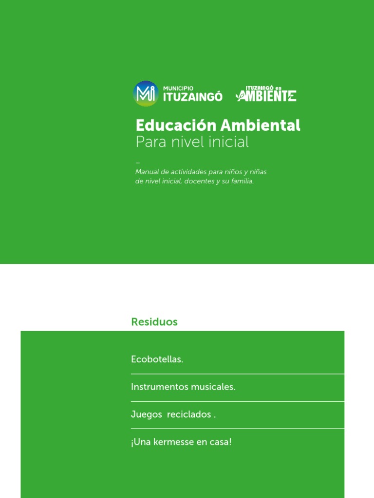MANUAL - Nivel Inicial Ecologias PDF | PDF | Residuos | Compost