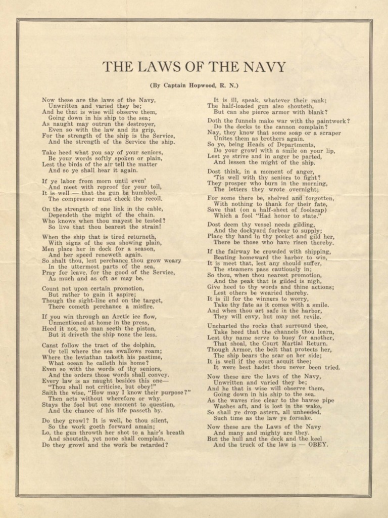 The Laws of The Navy | PDF | Watercraft | Water Transport