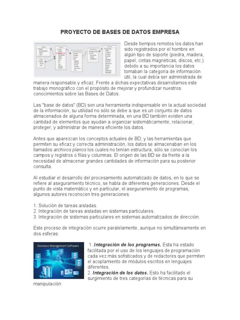 Proyecto de Bases de Datos Empresa | PDF | Bases de datos | Base de datos relacional
