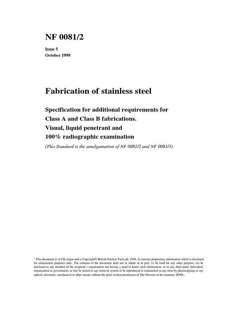 Specification For Additional Requirements For Class A and Class B ...