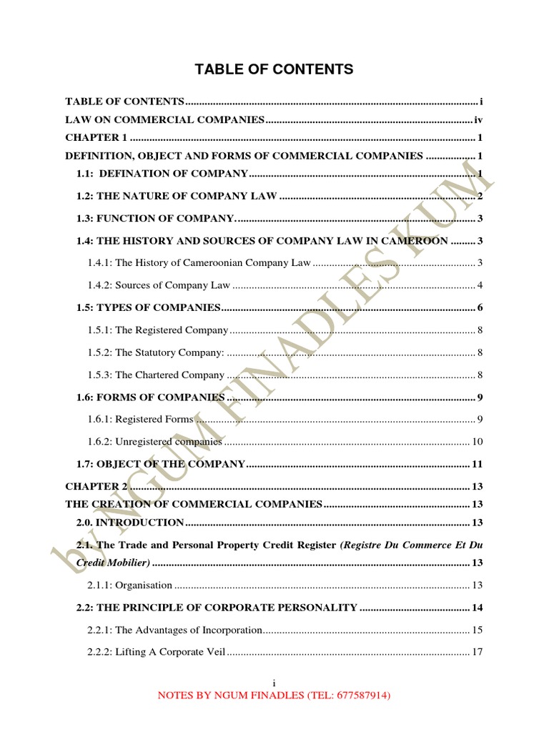 Company Law Notes COHIMS PDF | PDF | Limited Company | Partnership