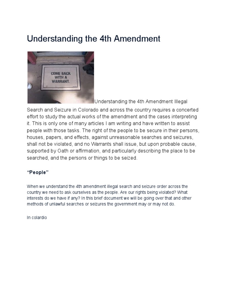 Understanding The 4th Amendment PDF | PDF