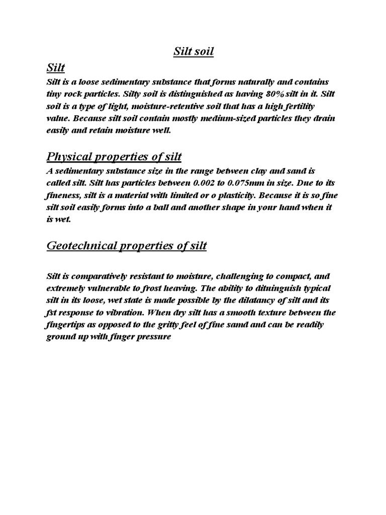 Silt Soil | PDF