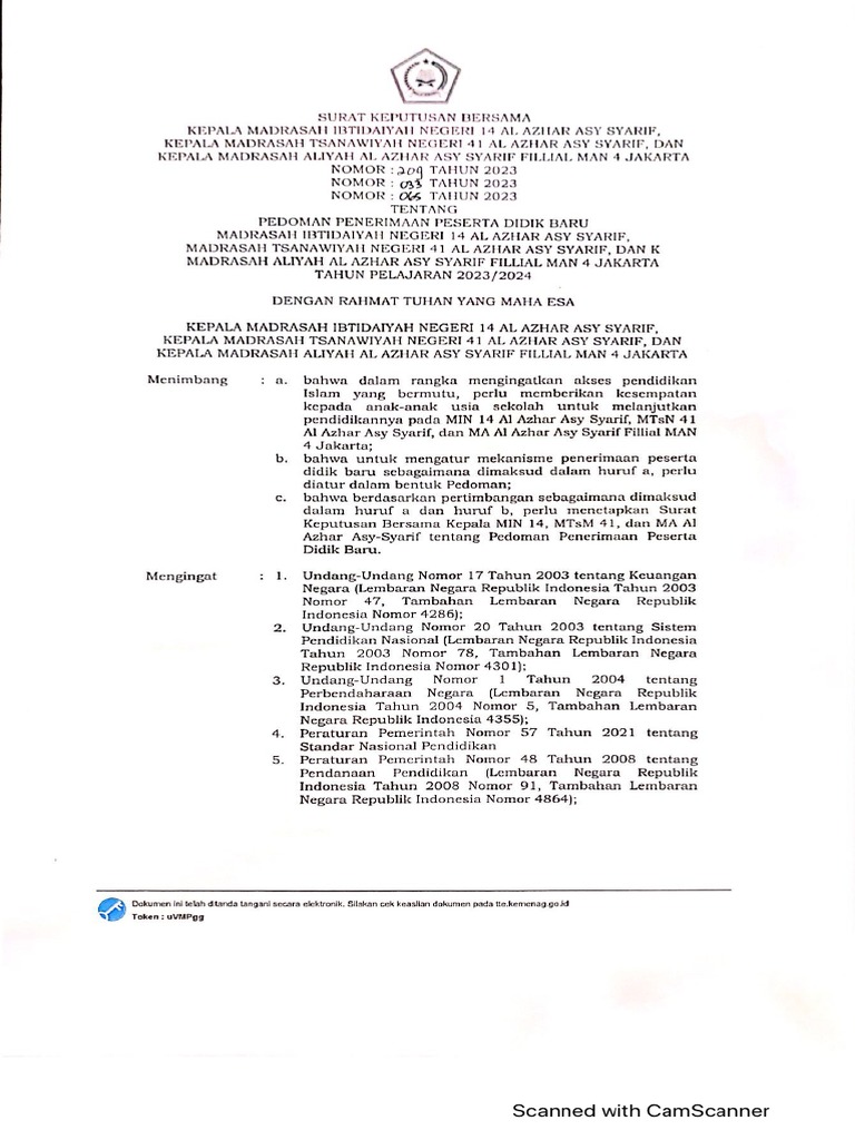 Juknis PPDB MTSN 41 Al Azhar Tahun 2023 | PDF