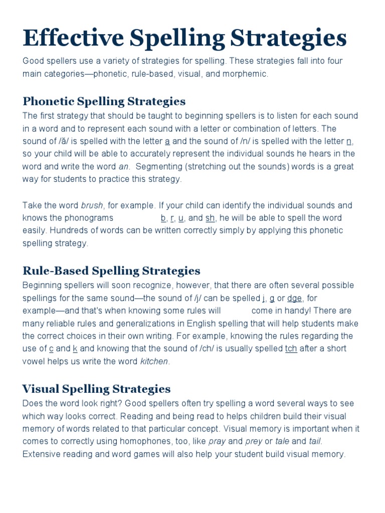 Morphemic Spelling Strategies Explained | PDF | Foreign Language Studies