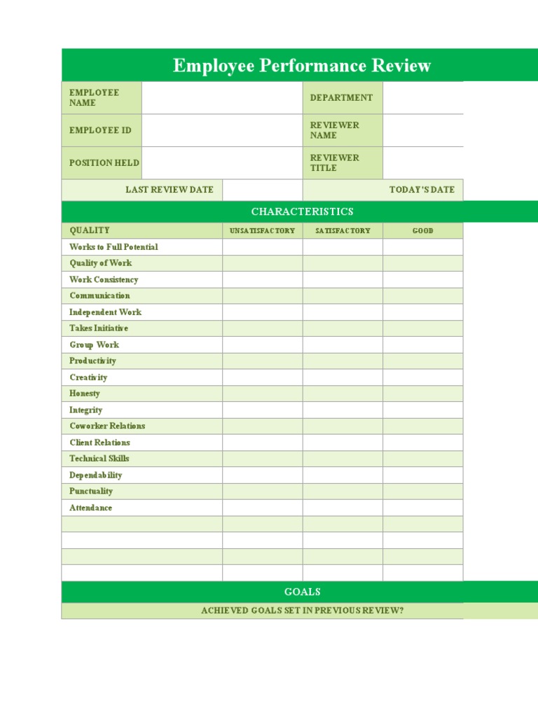 Employee Performance Review 10 | PDF