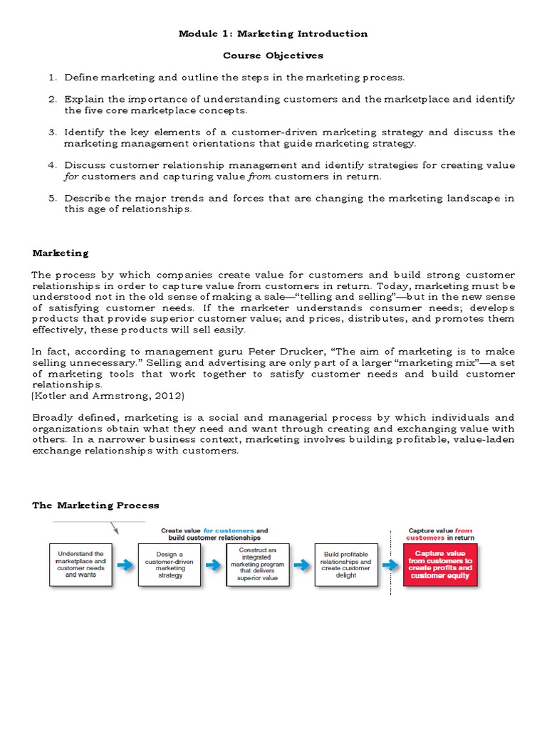 Marketing Module 1 | PDF | Marketing | Customer Relationship Management