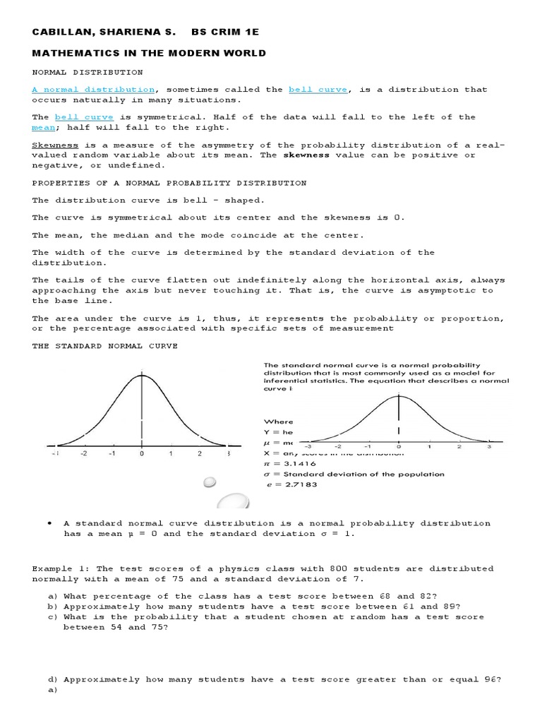 CABILLA1 | PDF | Normal Distribution | Standard Deviation