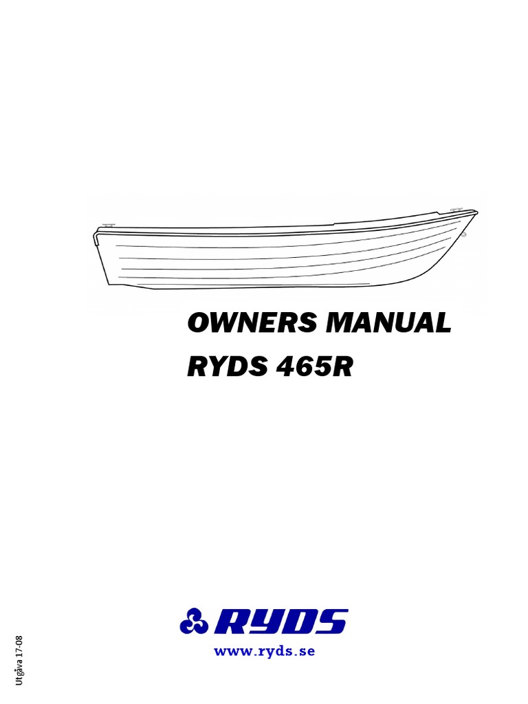 Ryds 465R Manual SV 170907 | PDF