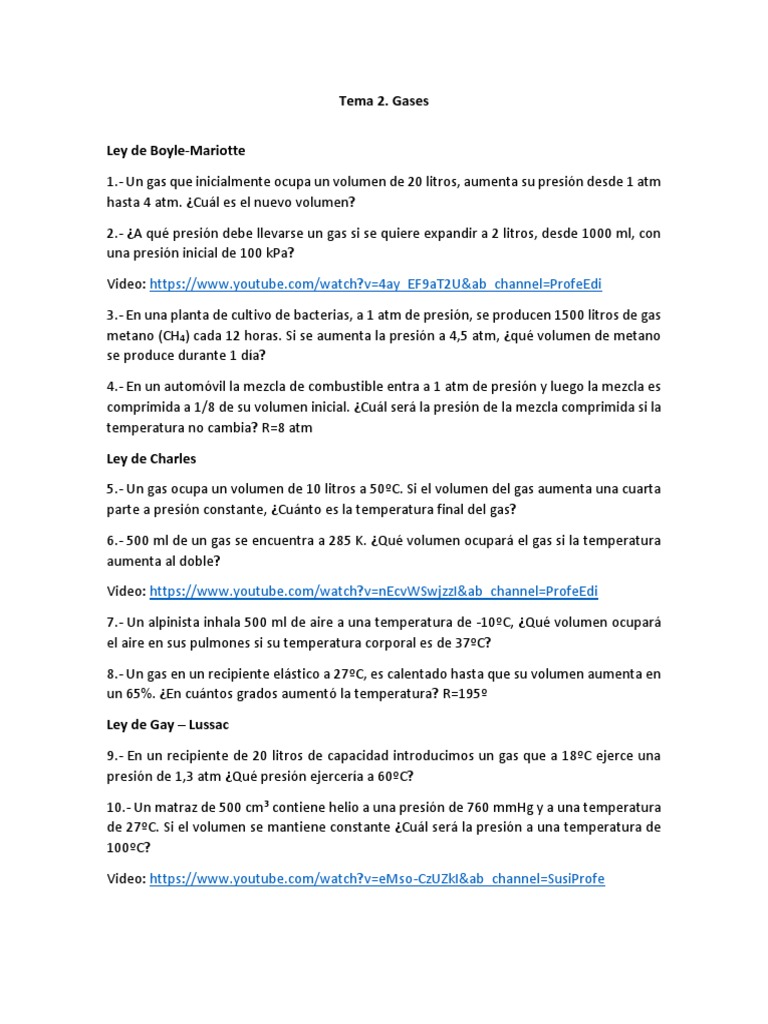 Tema 2. Gases | PDF | Gases | Amoníaco