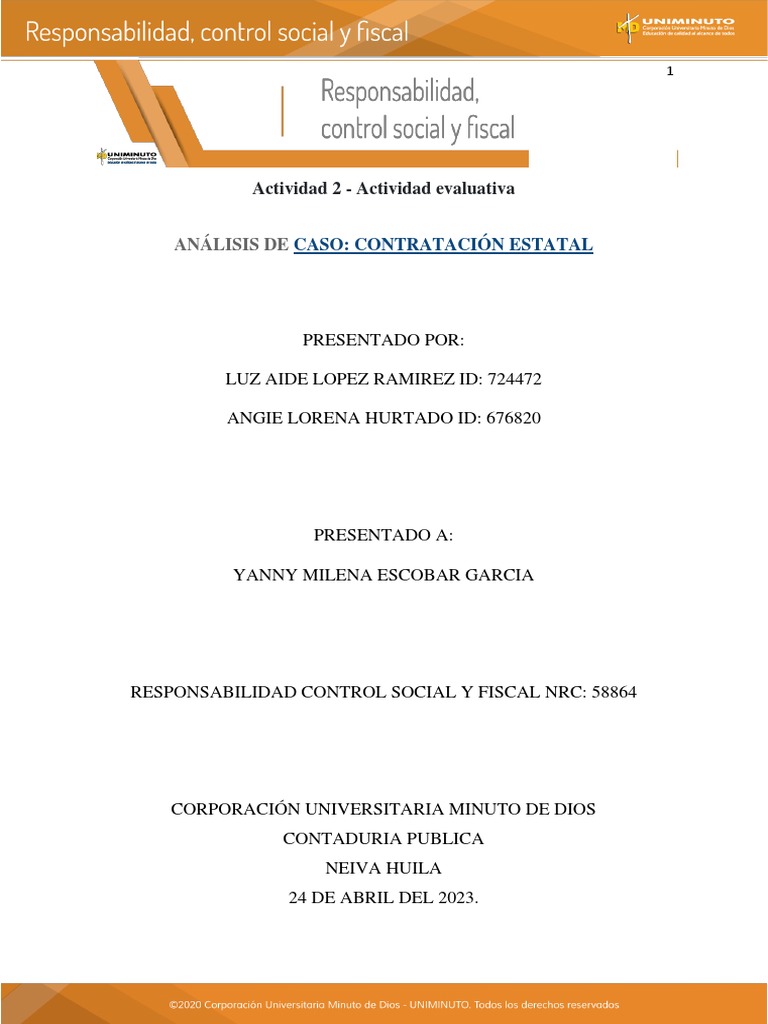 Actividad 2 Responsabilidad Control Social y Fiscal | PDF | Alcalde | Gobierno