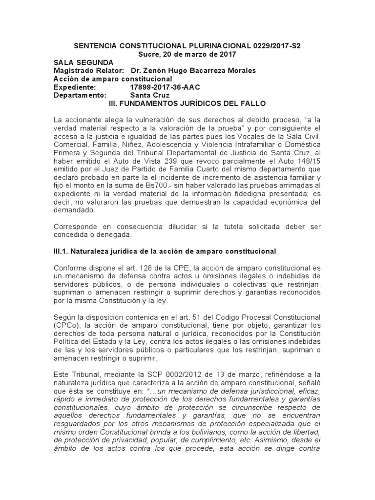 Acción de Amparo Constitucional | PDF | Debido al proceso | Caso de ley