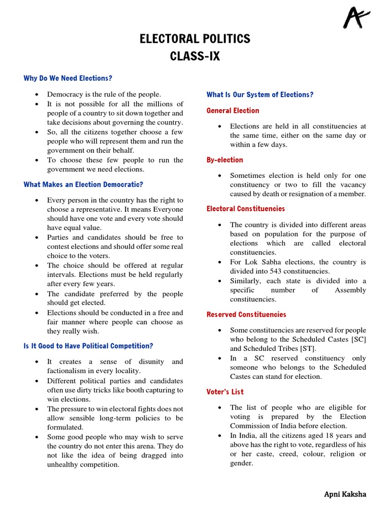 Electoral Politics PDF | PDF | Elections | Voting
