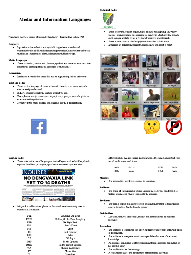 Lesson 6 - Media and Information Languages | PDF | Information | Symbols