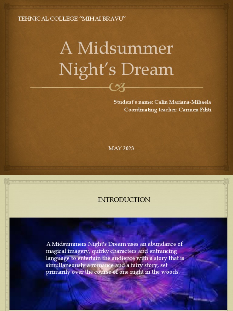 A Midsummer Night's Dream Analysis | PDF | A Midsummer Night's Dream ...