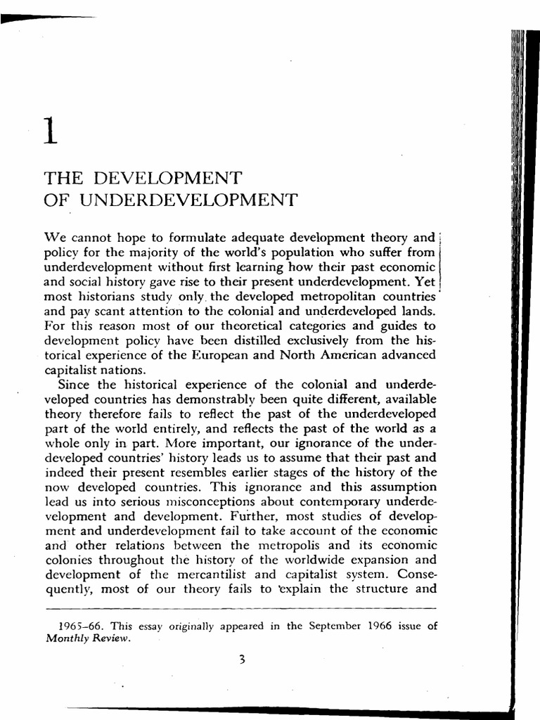 Frank - Uvod, The Development of Underdevelopment 1969 | PDF | Latin ...