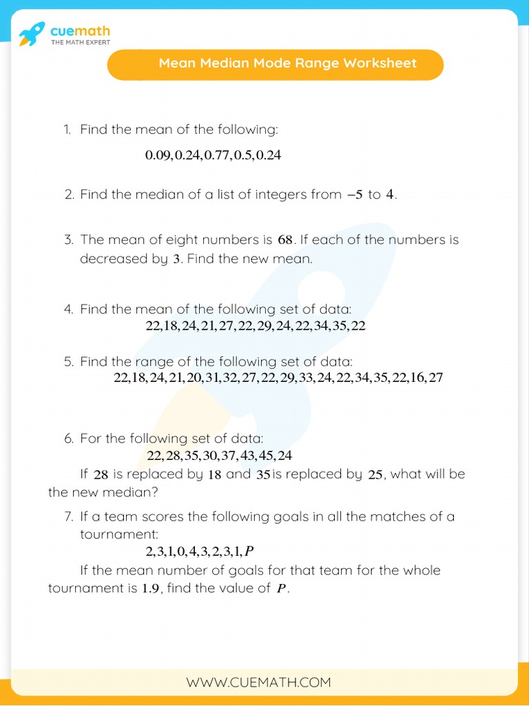 File Mean Median Mode Range Worksheet 3 1619759041 | PDF