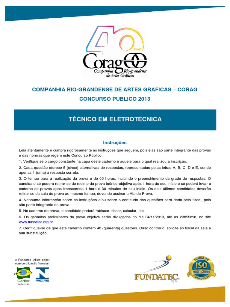 Tecnico Em Eletrotecnica Pdf Eletricidade Rede Elétrica