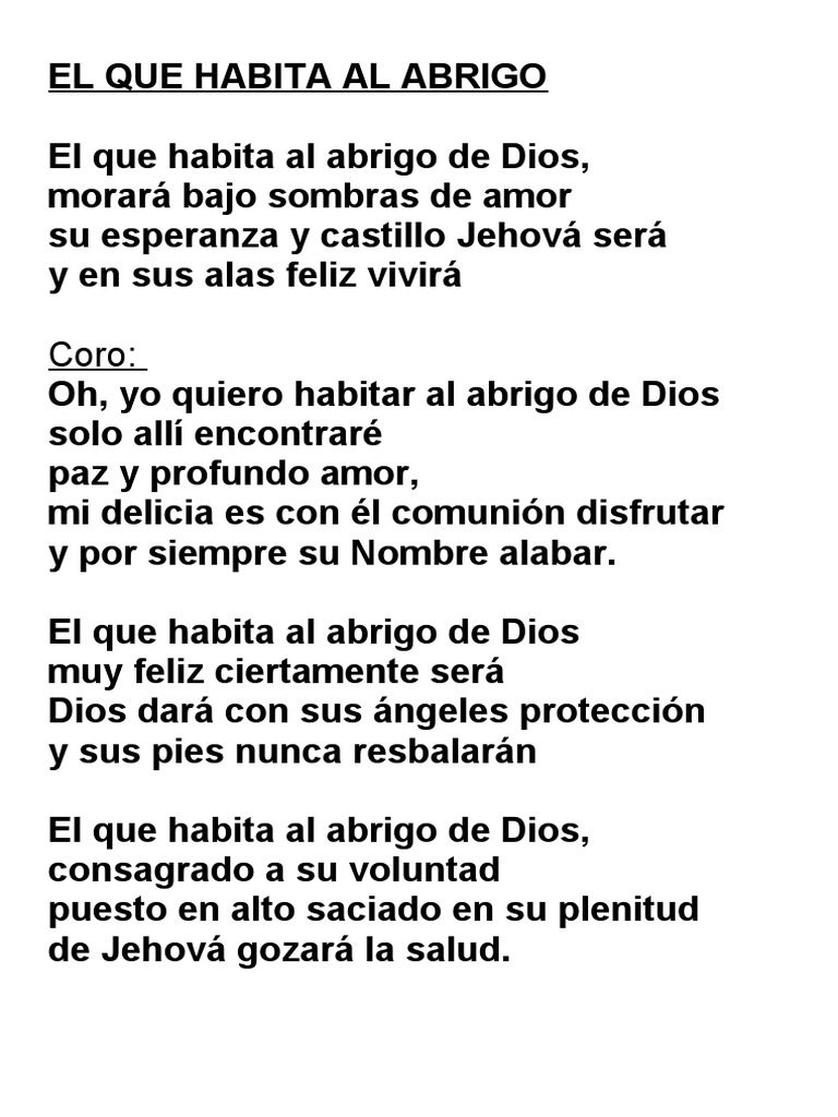 Himno: El que habita al abrigo de Dios | PDF