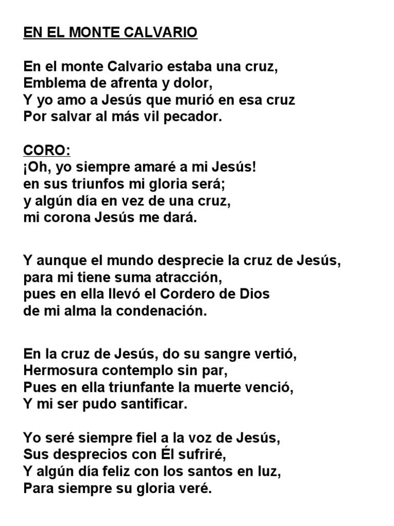 En El Monte Calvario (Himno) | PDF