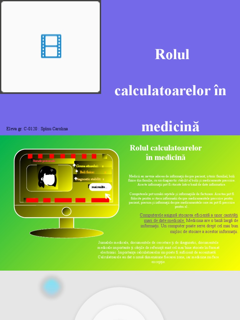 Calculatoarele În Medicină Spînu Carolina 1 | PDF