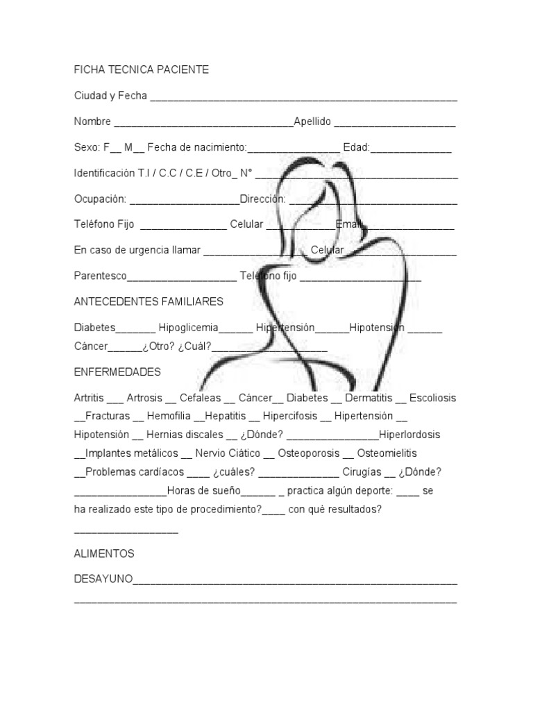 Ficha Tecnica Paciente | PDF | Especialidades Medicas | Medicina CLINICA