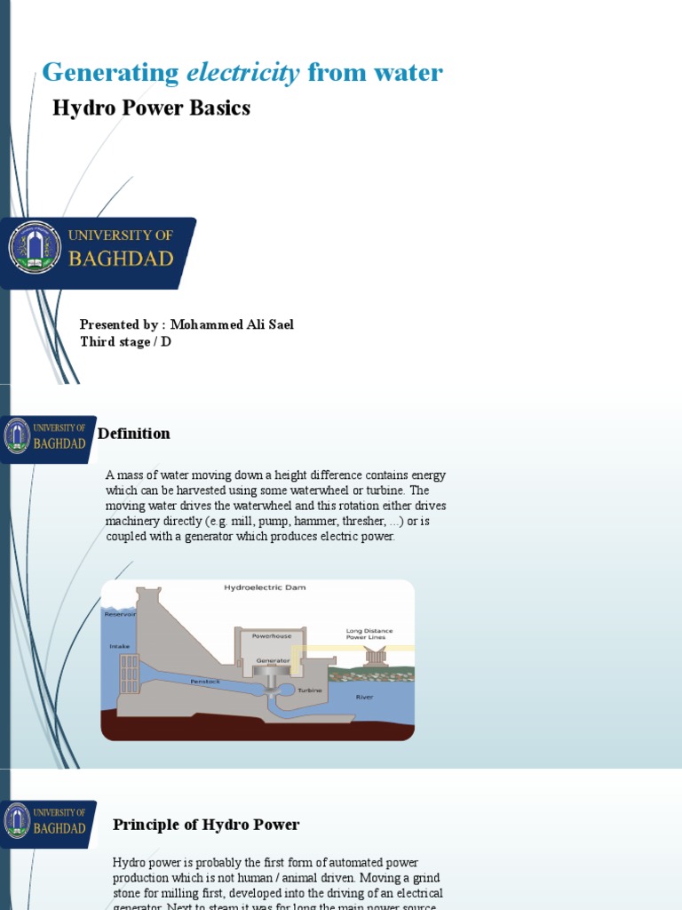 Generating Electrictiy From Water | PDF | Hydropower | Hydroelectricity