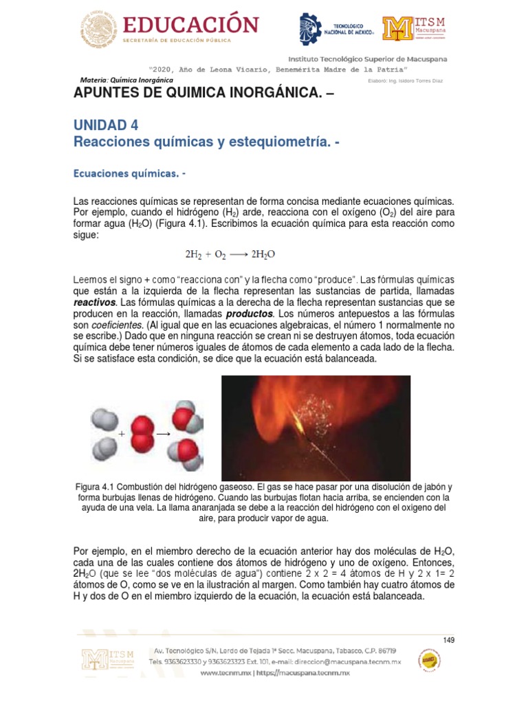 Apuntes De Quimica Inorgánica Unidad 4 Pdf Pdf Redox Reacciones