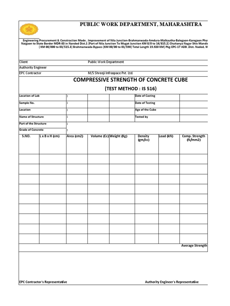 Cube Strength Test | PDF