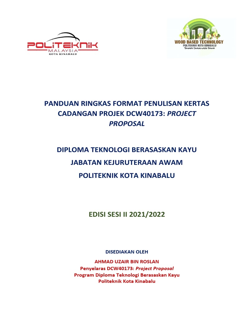 Panduan Ringkas Format Penulisan Kertas Cadangan Projek DCW40173 | PDF