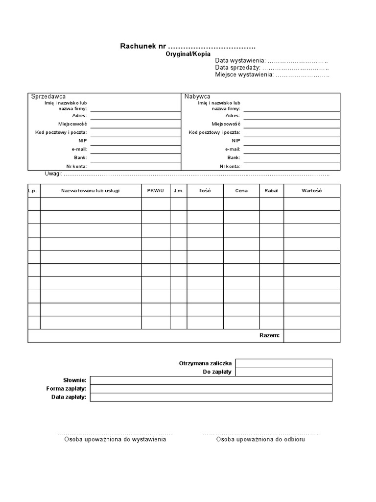 Rachunek Uproszczony | PDF