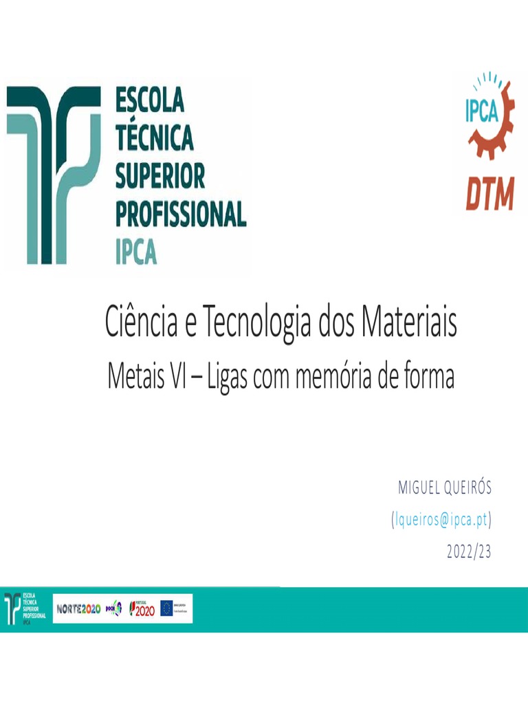 Ligas com memória de forma: propriedades e aplicações | PDF | Liga com ...