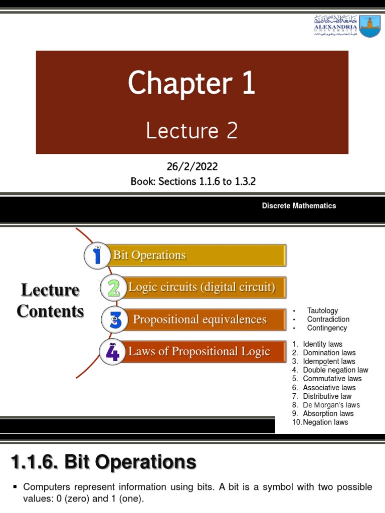 2 Chapter 1 Lecture 2 Pdf Logic Gate Bit
