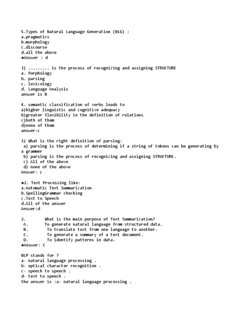 Allquestions Modified | PDF | Parsing | Linguistics