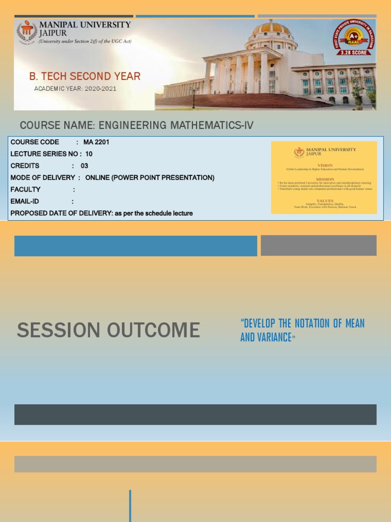Lecture 10 Download Free Pdf Expected Value Variance